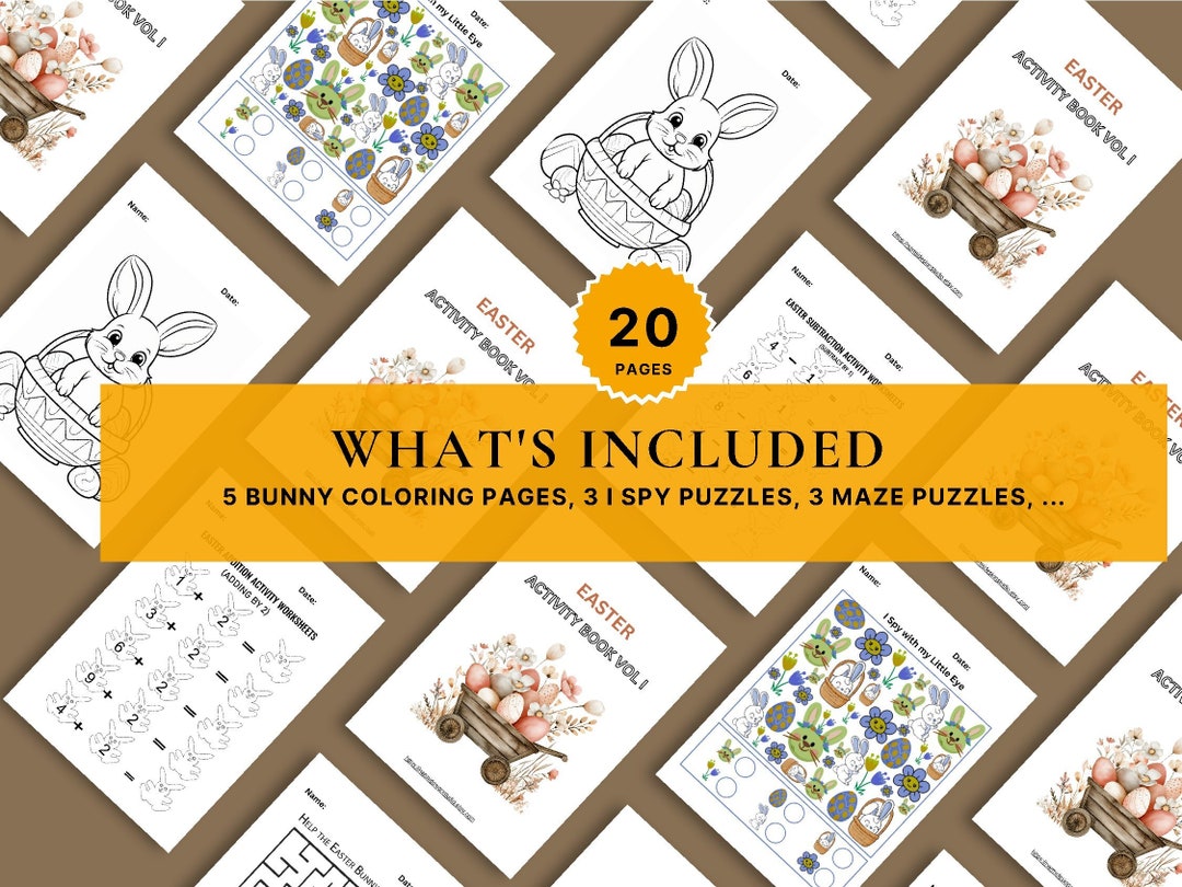 Printable Kids Activity Pack Vol I, Spring Holidays Activities for Kids ...