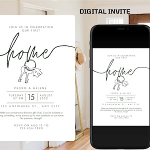 Our First Home Party Invitation, Elegant House Party Digital Invite ...