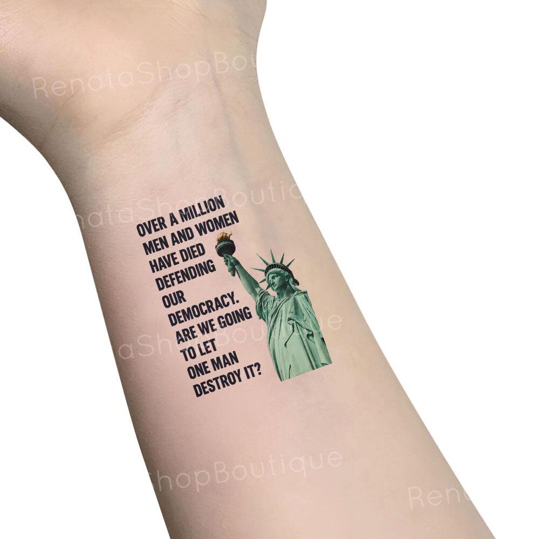 Democracy Tattoo: Statue of Liberty Political Statement (2-inch ...