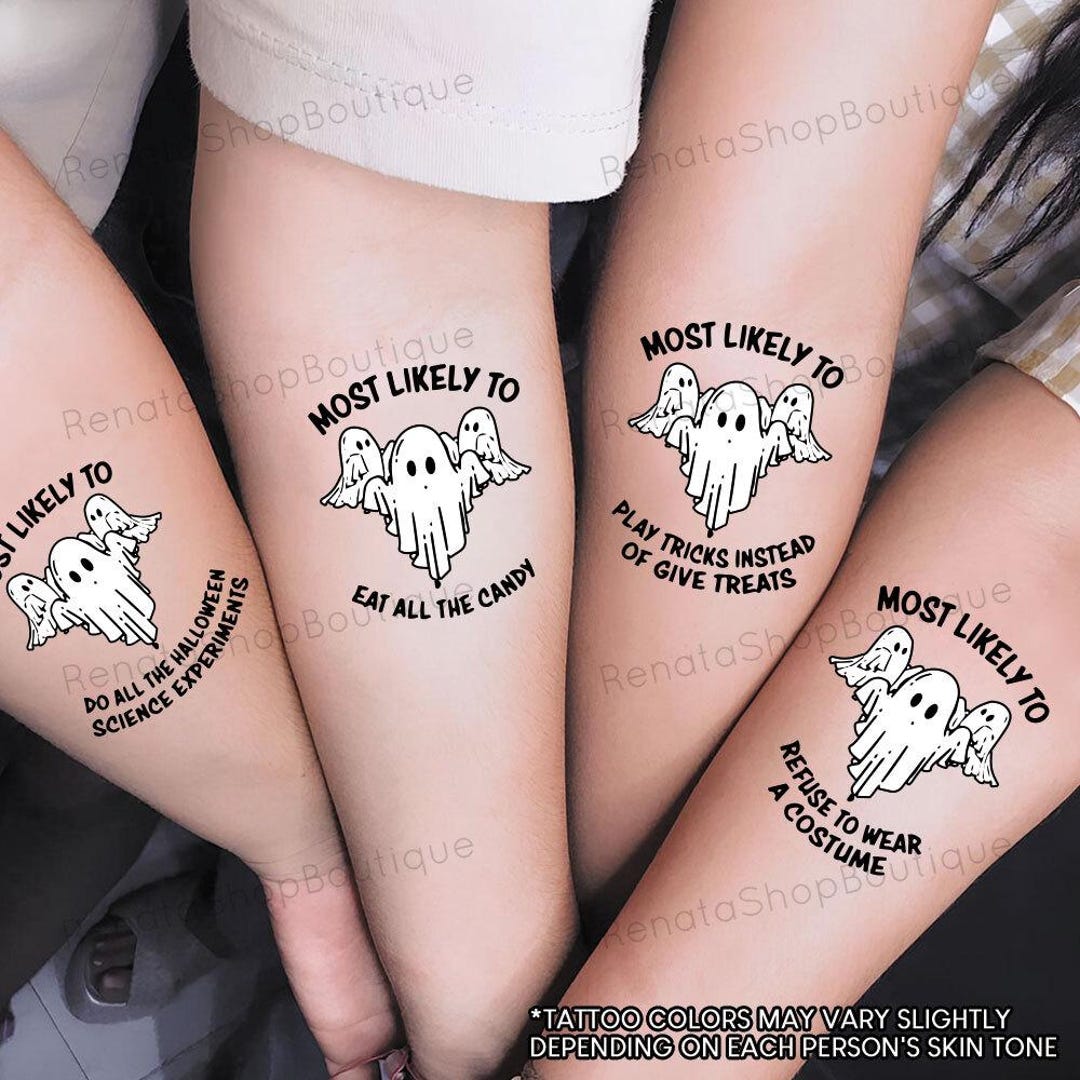 Custom Funny Ghost Temporary Tattoo: Halloween Party Favor, Dress-up Accessory - Etsy