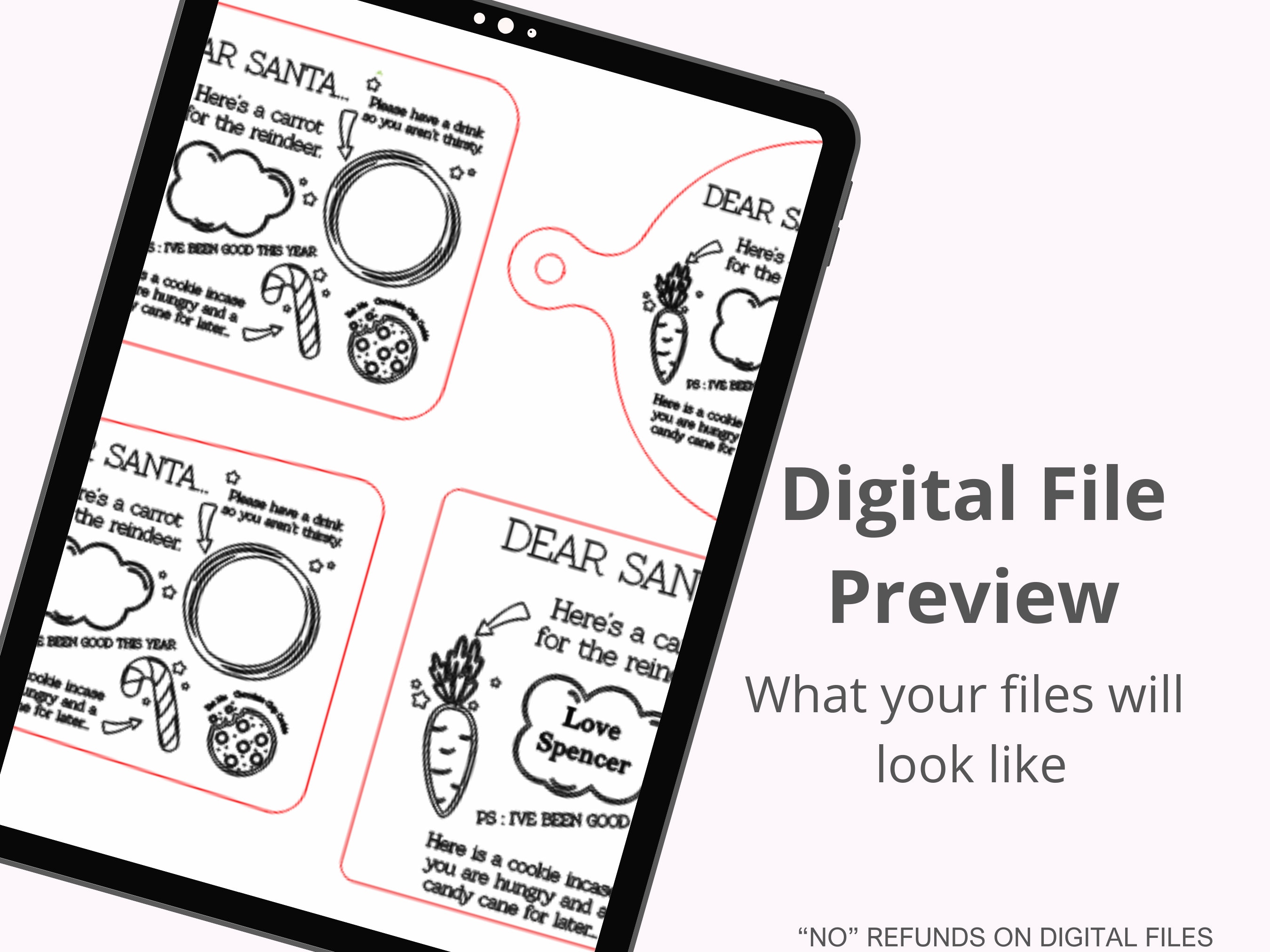 Dear Santa Board Tray SVG Bundle of 4 Shaped Boards | Christmas Eve ...