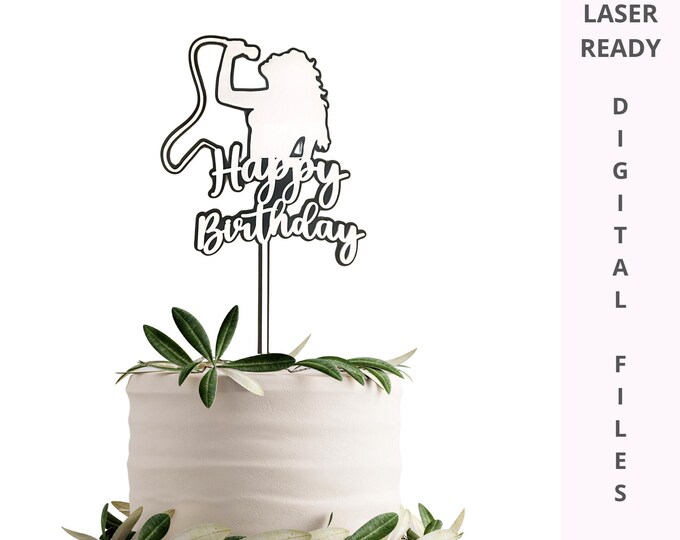 SVG Girl Singer With Microphone Cake Topper Women Cake Topper AI Cake ...