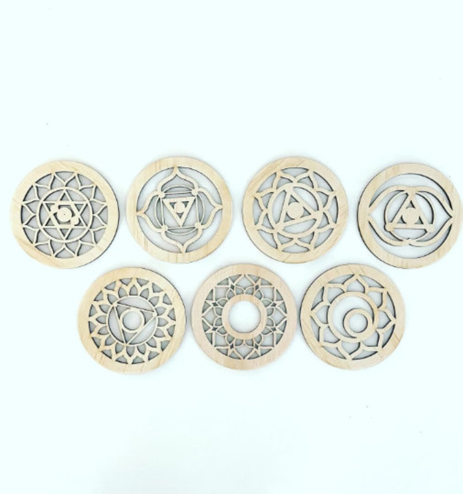 Sacred Geometry Coasters SVG – Chakra Yoga Drink Set | Laser Cut Files ...