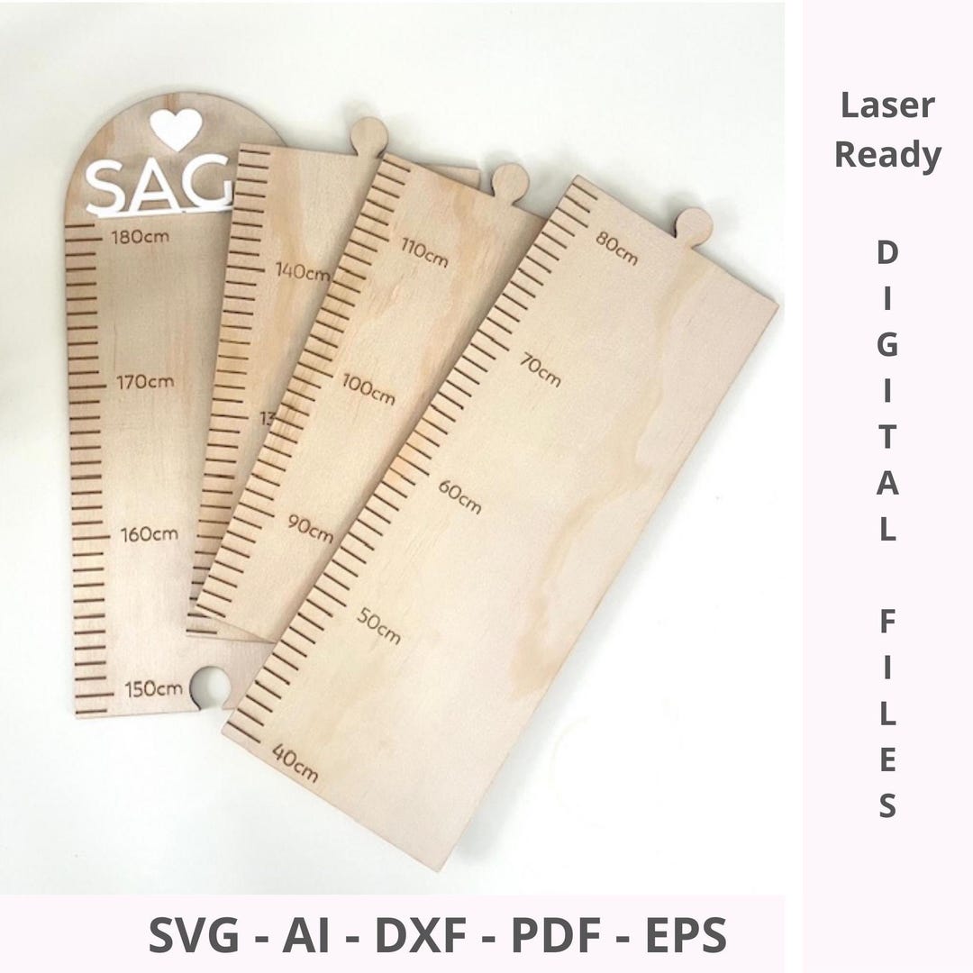 Growth Chart Ruler 40cm to 180cm 4 Piece Puzzle Style | Kids Height ...