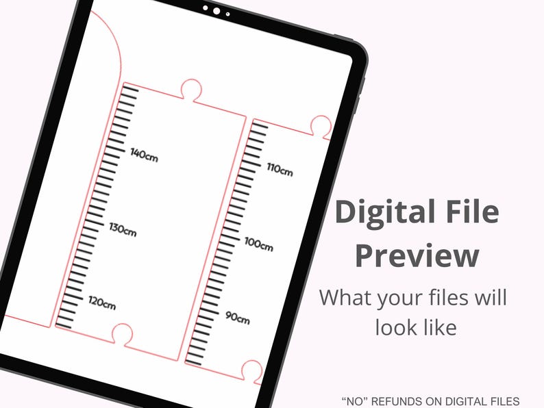 Growth Chart Ruler 40cm to 180cm 4 Piece Puzzle Style | Kids Height ...