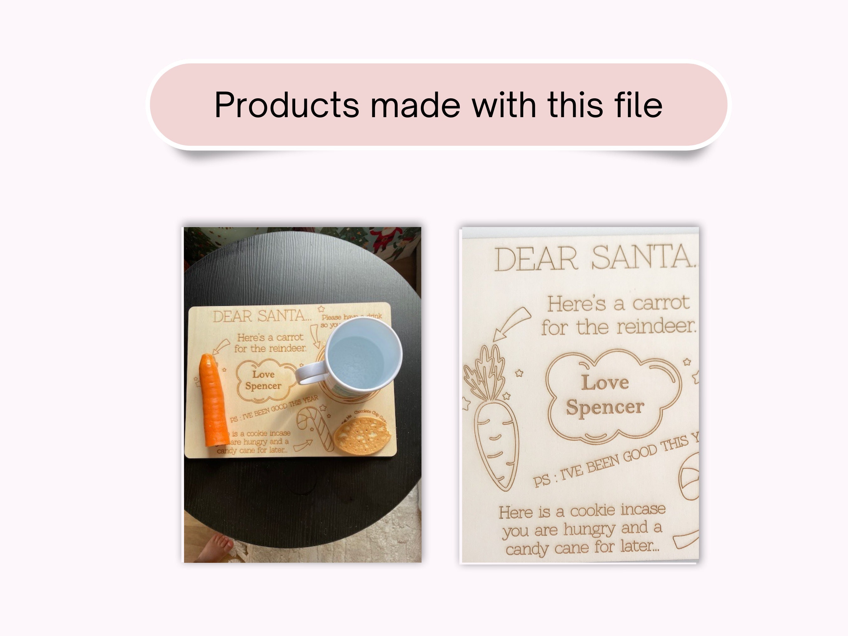 Dear Santa Board Tray SVG Bundle of 4 Shaped Boards | Christmas Eve ...