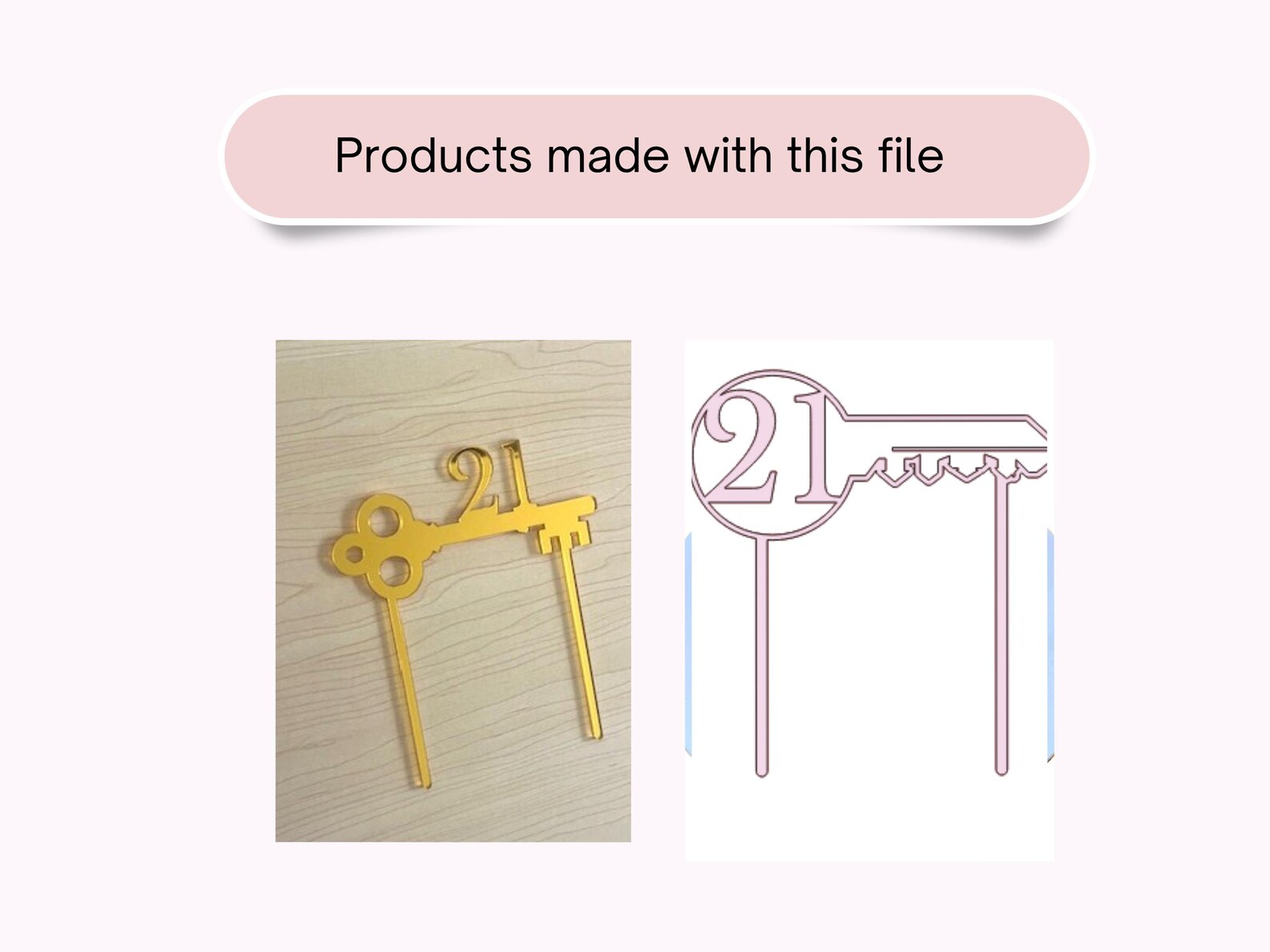 21st Birthday Key Cake Toppers Bundle SVG | Digital Download Laser Cut ...
