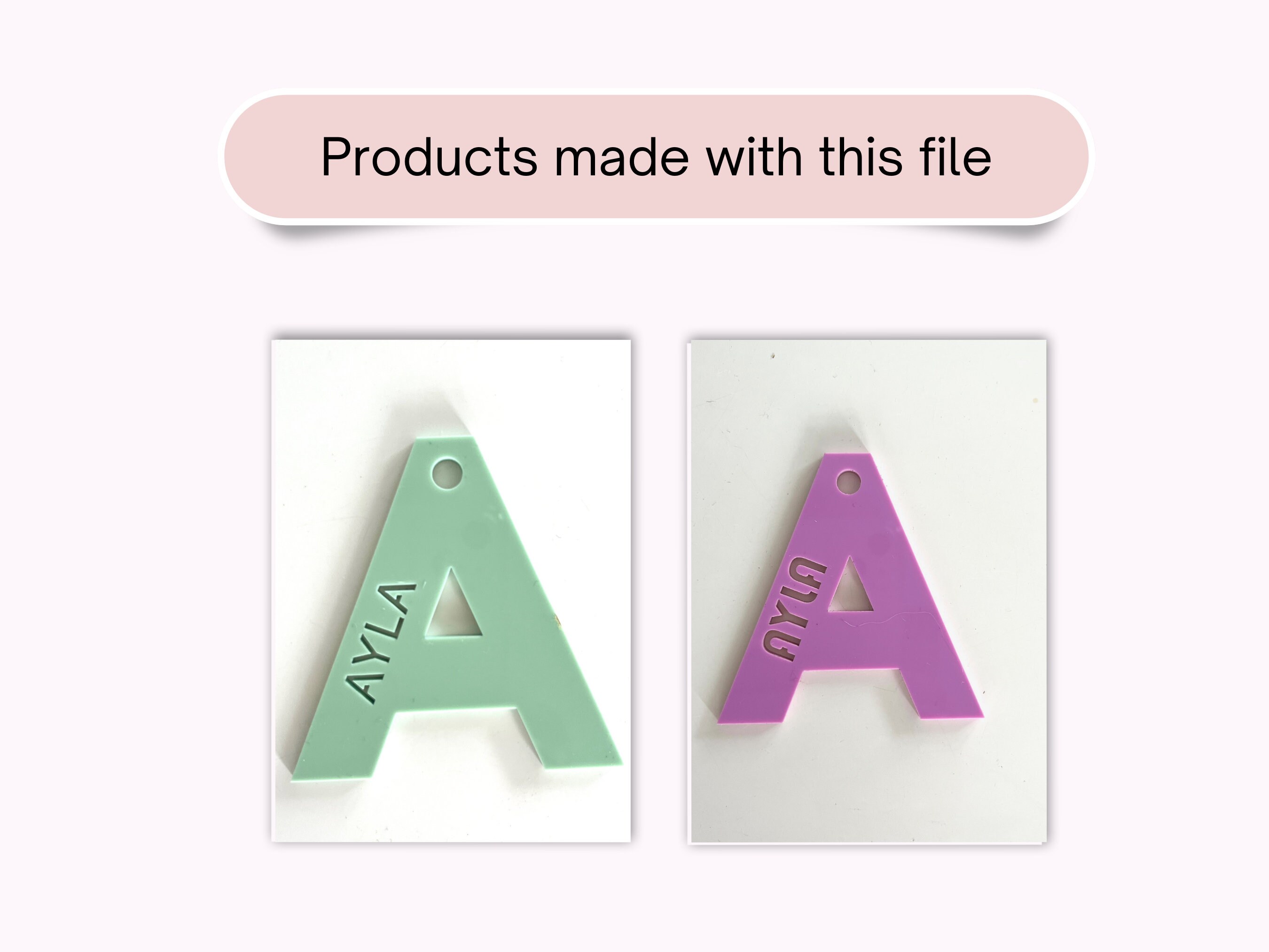 Bundle Personalised Acrylic Letter Kids School Bag Tag Capital Letters ...