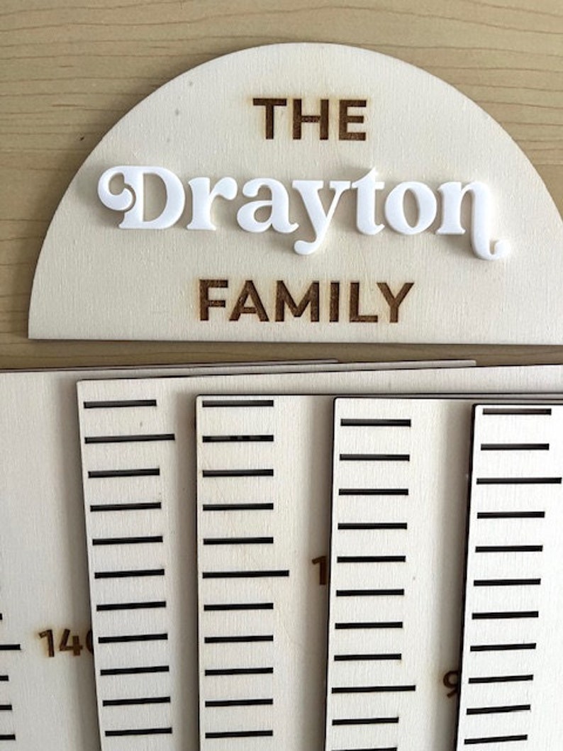 Kids Growth Chart Height Ruler 180cm SVG Custom "the Family" Squares ...
