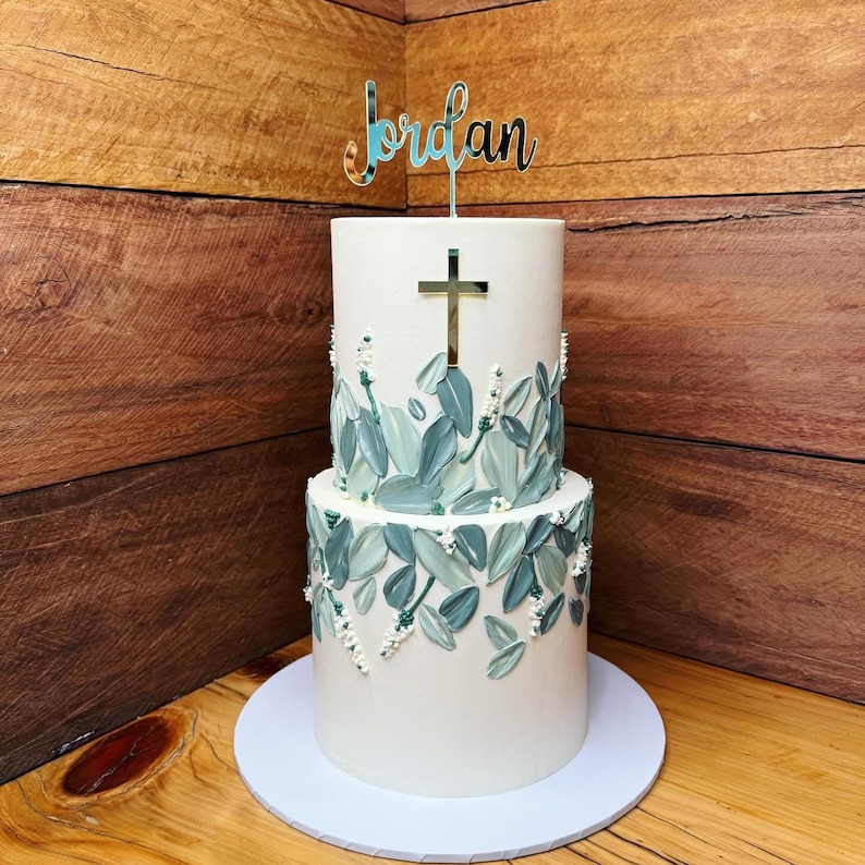 Elegant Baptism Cross SVG Set Cake Toppers Bundle Christening Charms ...