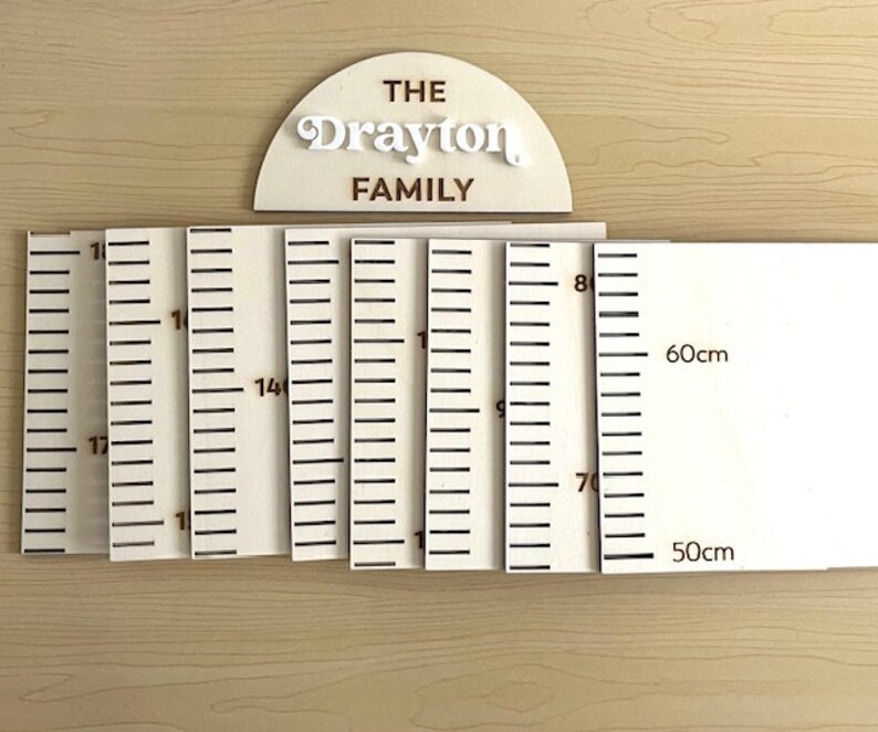 Kids Growth Chart Height Ruler 180cm SVG Custom "the Family" Squares ...