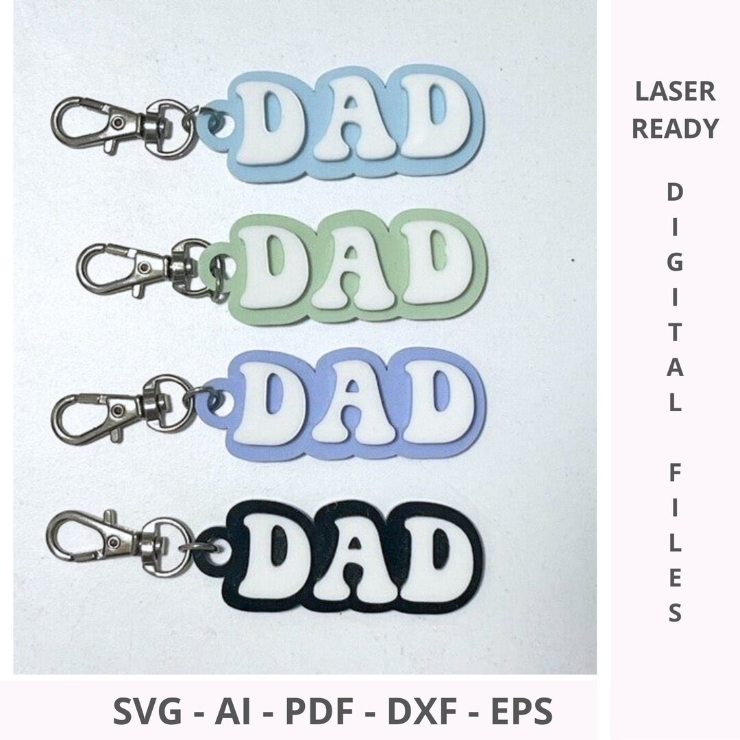 Fathers Day Svg Keyring Bag Tag Dad Svg, Father Svg, Pop Svg Father Day Keychain Digital File ...