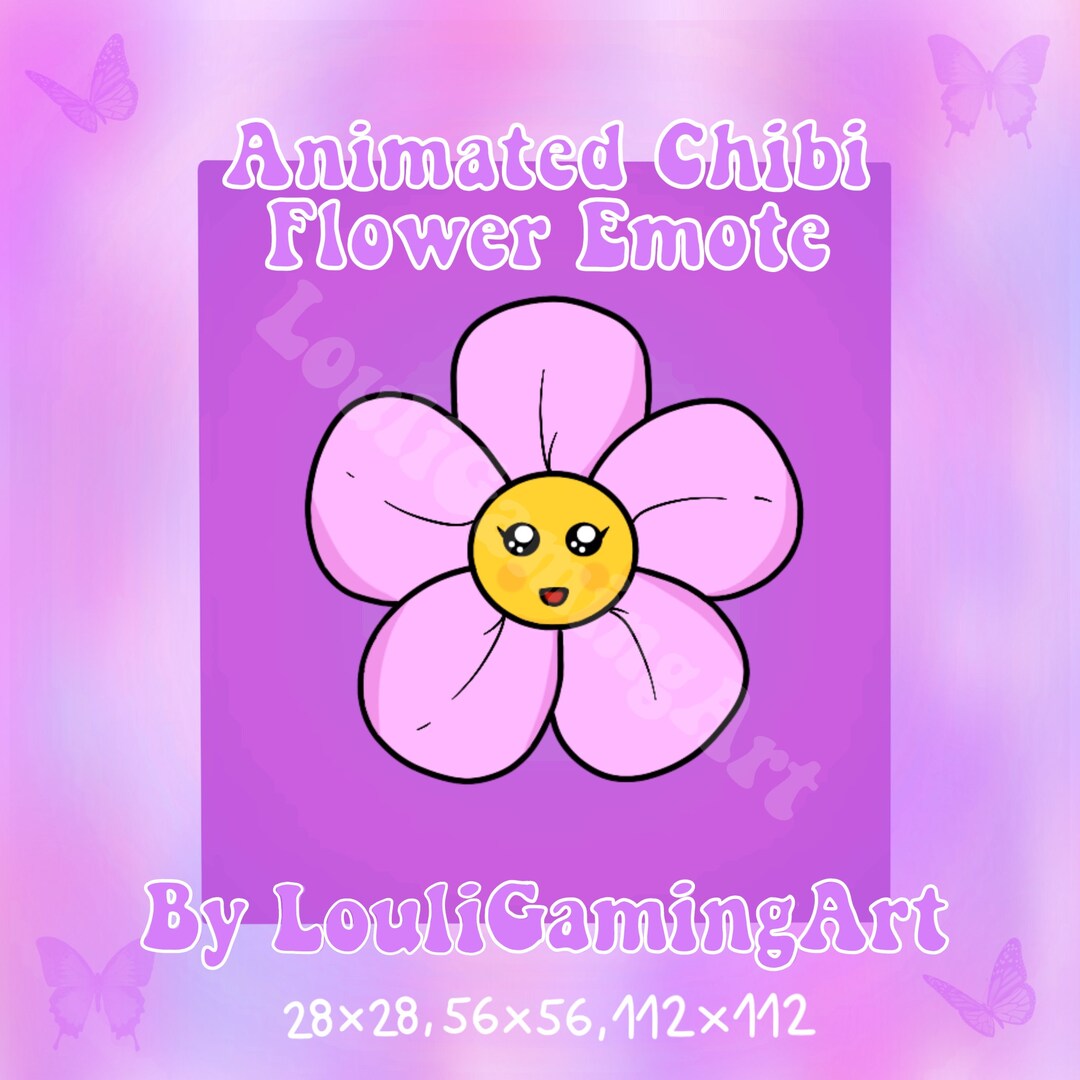 Animated Chibi Flower Emote for Twitch and Discord GIF Files 28x28 ...