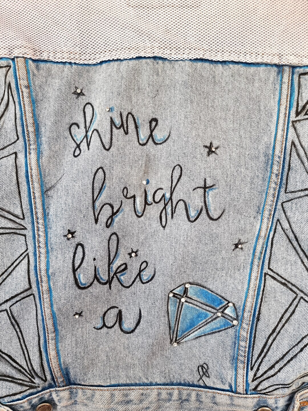 Diamond Denim Jacket - Etsy