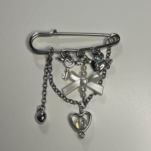 Cute Heart Star Ribbon Bag Charm Pin - Etsy