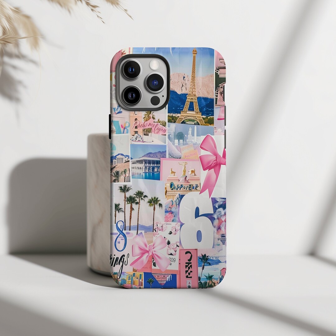 Coastal Pink Collage Phone Case Cute Aesthetic iPhone Case Paris Summer ...