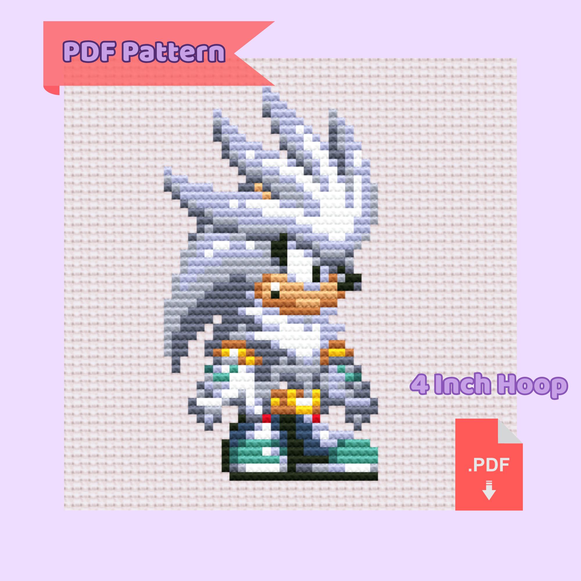 Silver Sonic the Hedgehog Cross Stitch Pattern Cute Small 4 Inch Hoop ...