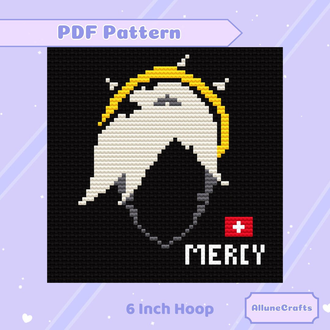 Mercy Silhouette | Overwatch Cross Stitch Pattern | Small | 5 Inch Hoop ...