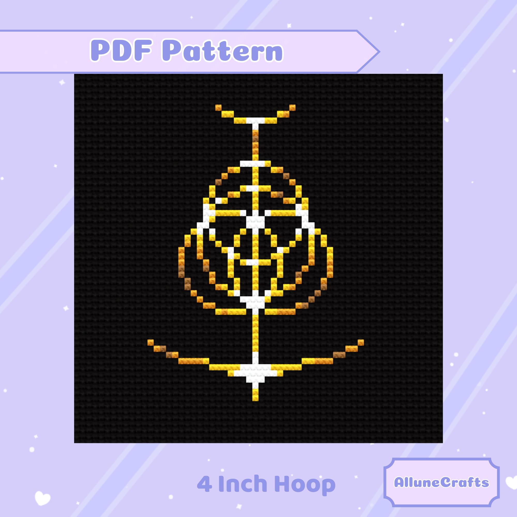 Elden Ring Symbol Cross Stitch Pattern | Small | 4 Inch Hoop | Beginner ...