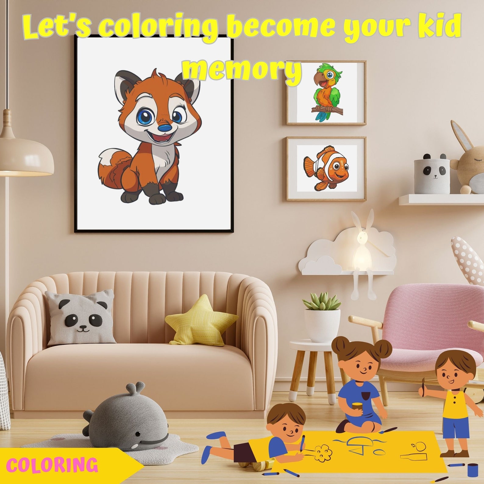 Colorful Forest Animal Coloring Pages for Toddlers, Preschool, and ...