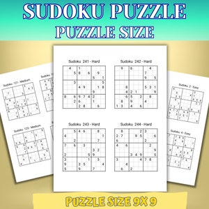 360 Challenging 9x9 Sudoku Puzzles for Adults | Easy, Medium, Hard ...