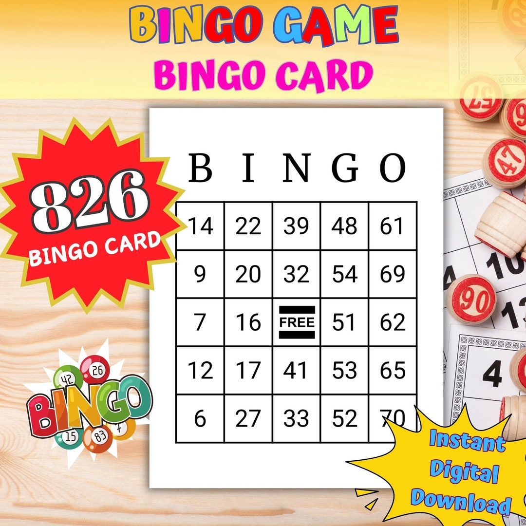 826 Numerical Bingo Cards for All Ages | Large and Simple Bingo | Game ...