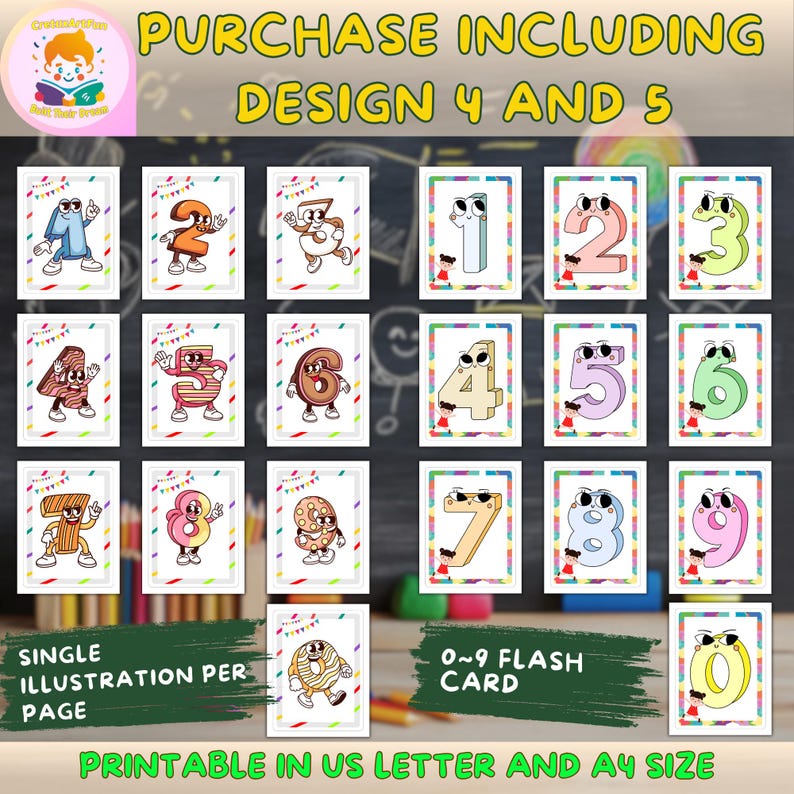 Printable 0 to 9 Number Flashcard, Educational Game, Montessori Tracing ...