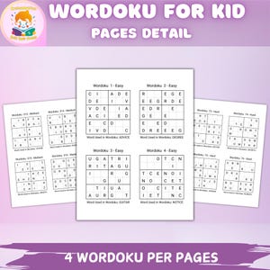 Printable Wordoku 6x6 for Kid, 1500 Puzzle With Solution, Easy, Medium ...