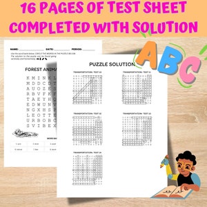 Transportation Word Search Puzzle | Page Design for Kid Ages 3-8 | 130 ...