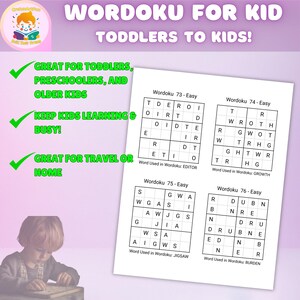 Printable Wordoku 6x6 for Kid, 1500 Puzzle With Solution, Easy, Medium ...