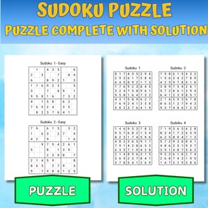 240 Sudoku Puzzles Size 9x9 for Kid | Easy, Medium, Hard Level ...