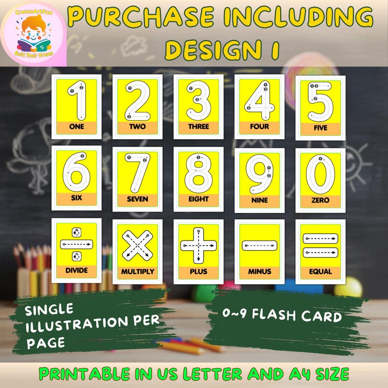 Printable 0 to 9 Number Flashcard, Educational Game, Montessori Tracing ...