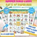 Summer Beach Bingo Game for Kid | 30 Bingo Card | 40 Calling Card ...