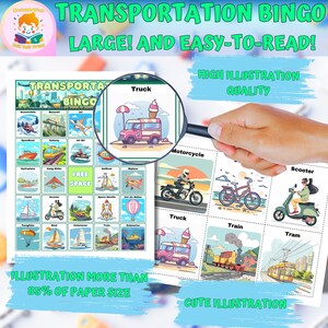 Printable Transportation Bingo Game, 35 Unique Bingo, Educational Fun ...