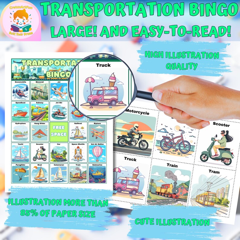 Printable Transportation Bingo Game, 35 Unique Bingo, Educational Fun ...