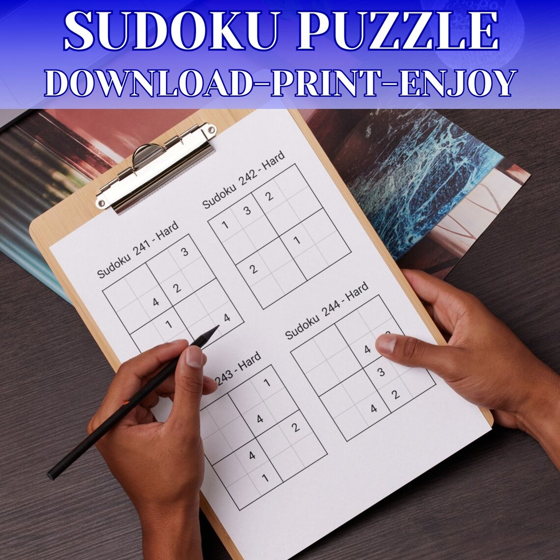 360 Sudoku Puzzles 4x4 for Adult | Easy, Medium, Hard Level | Brain ...
