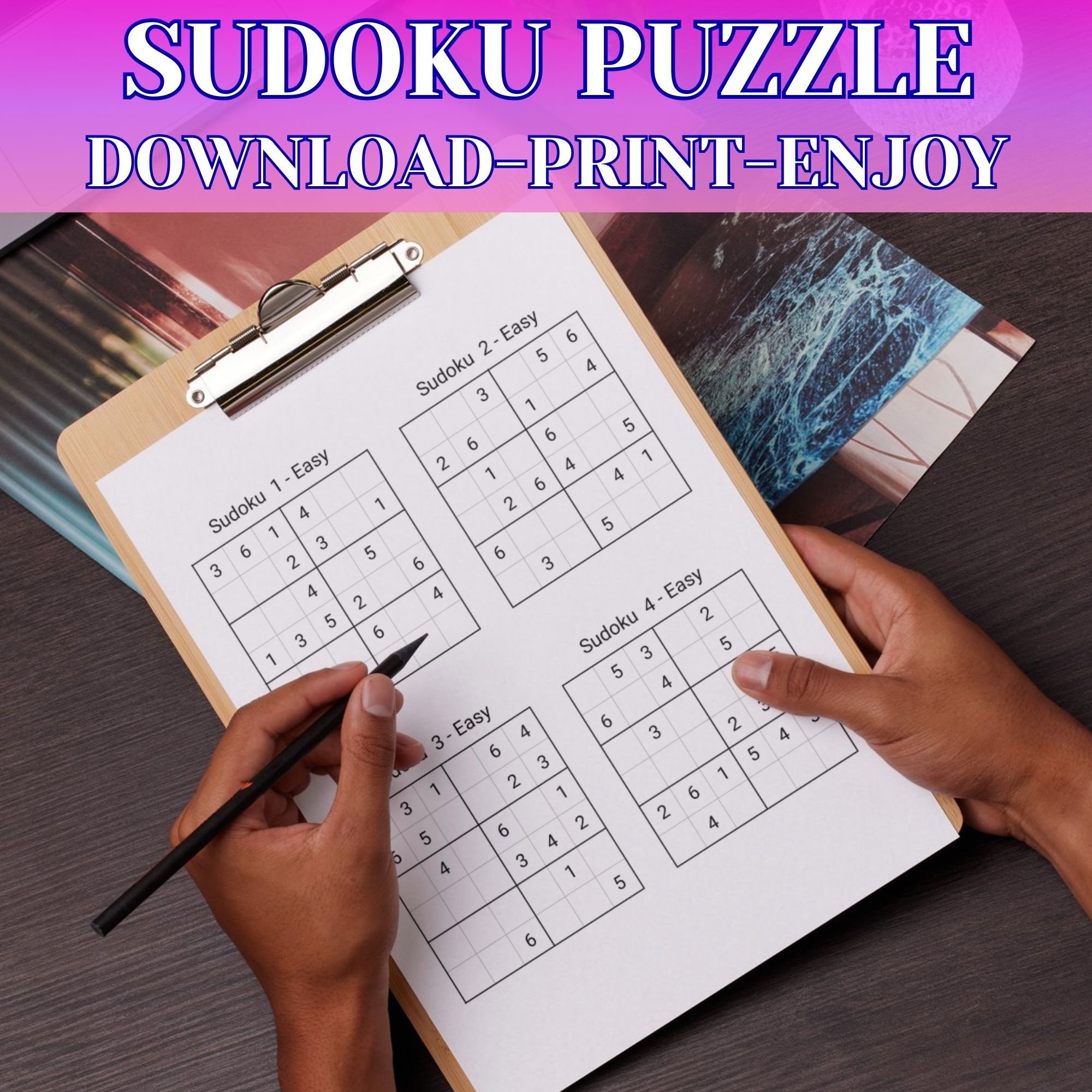 90 Printable 6x6 Sudoku Puzzles for Adults Easy, Medium, Hard Level ...