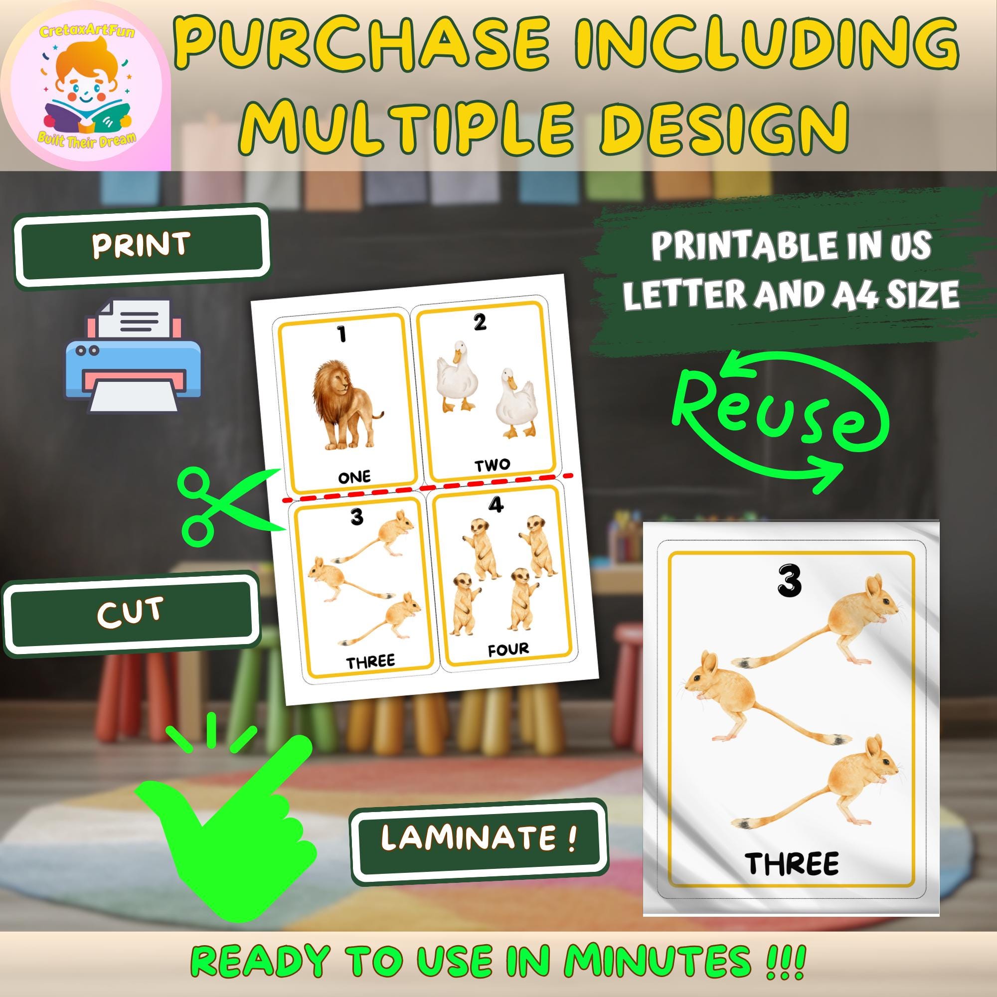 Printable 1 - 30 Counting Number Flash Card, Educational Game ...