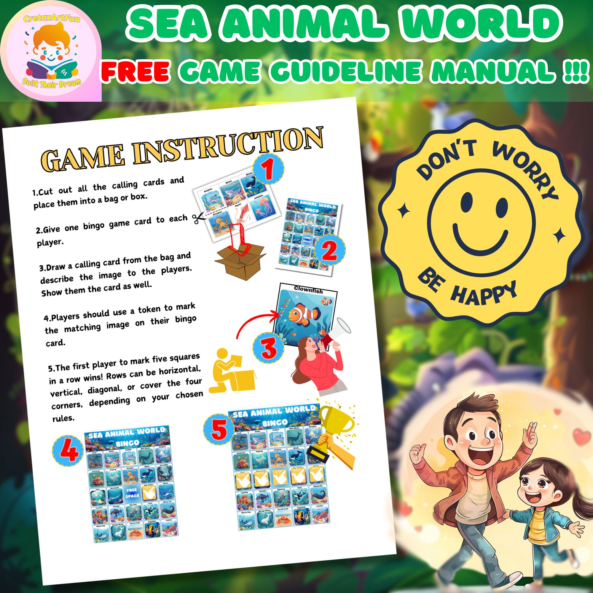 Printable Forest Animal Bingo Game, 35 Unique Bingo, Educational Game ...
