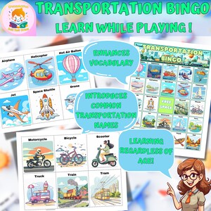 Printable Transportation Bingo Game, 35 Unique Bingo, Educational Fun ...