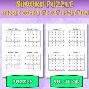 Printable Sudoku 6x6 for Kids | 240 Puzzles With Solutions | Easy ...