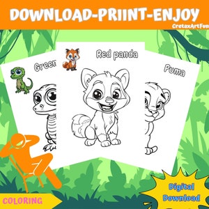 Colorful Forest Animal Coloring Pages for Toddlers, Preschool, and ...