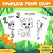 Colorful Forest Animal Coloring Pages for Toddlers, Preschool, and ...
