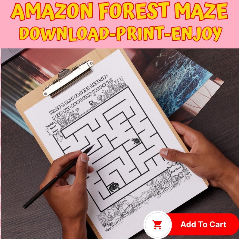 Printable Amazon Forest Maze for Kid |60 Puzzles With Coloring Page ...