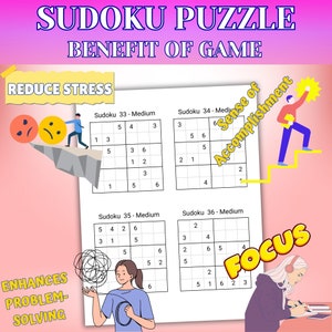 90 Printable 6x6 Sudoku Puzzles for Adults | Easy, Medium, Hard Level ...