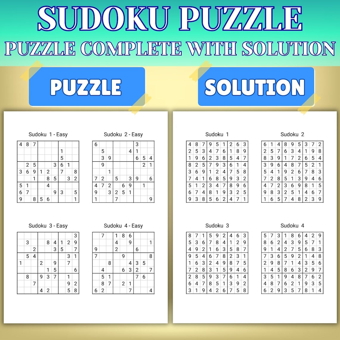 360 Challenging 9x9 Sudoku Puzzles for Adults Easy, Medium, Hard Level ...