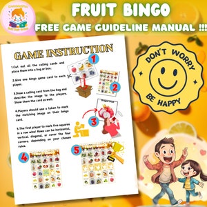 Printable Fruit Bingo Game, 35 Unique Bingo Card, Educational Game, Kid ...