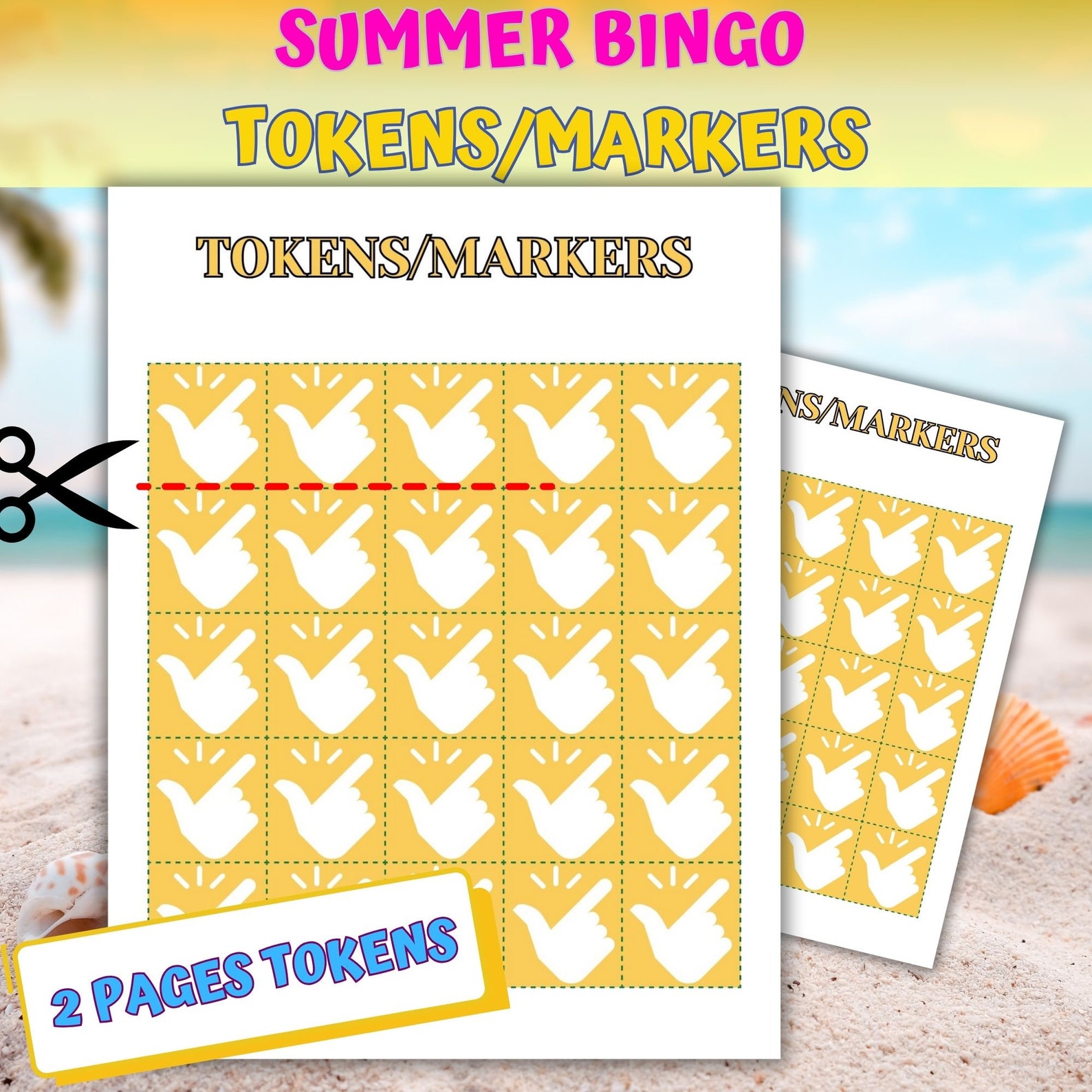 Summer Beach Bingo Game for Kid | 30 Bingo Card | 40 Calling Card ...