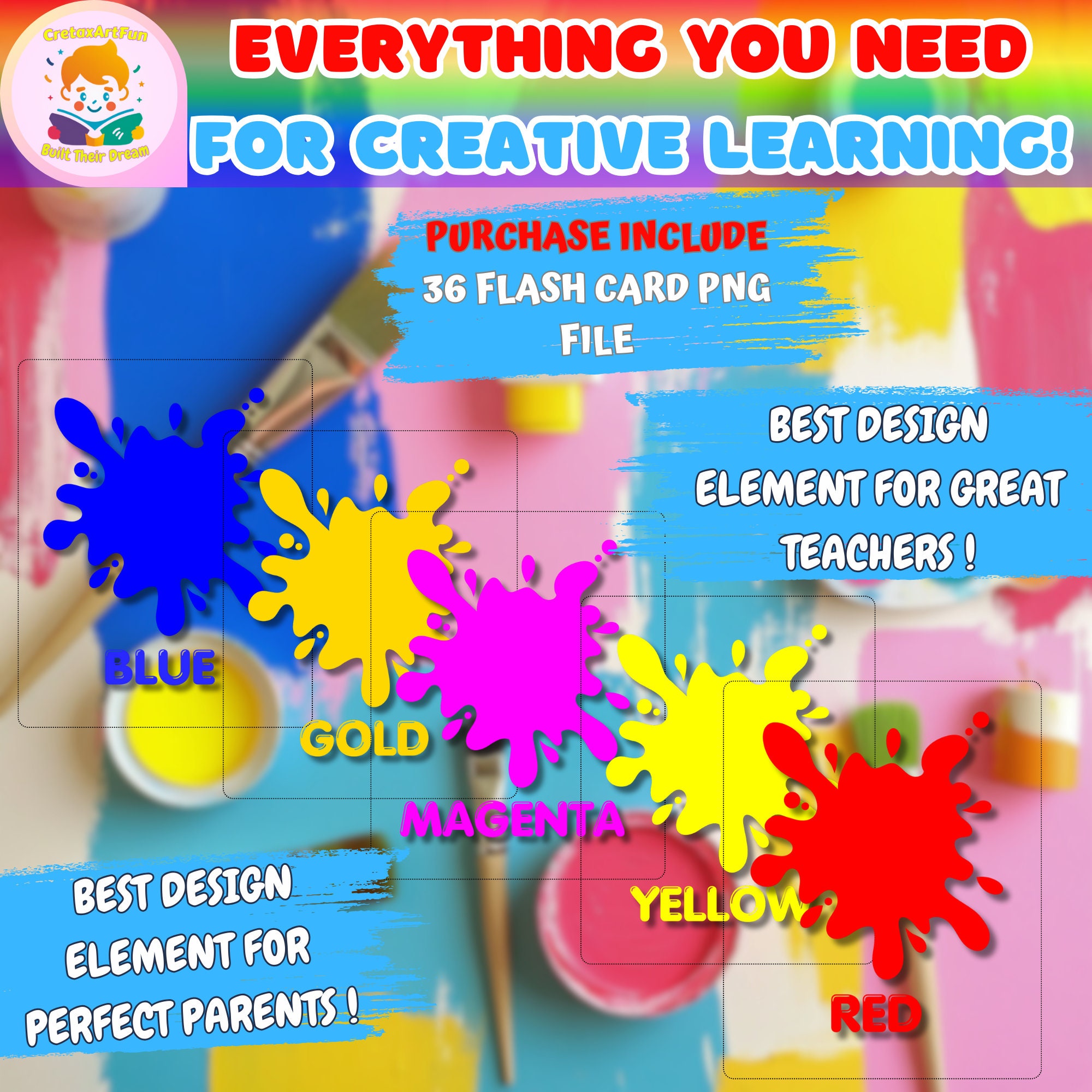 Printable Montessori Flash Card, 36 Colors Flash Card & Practice Sheet ...