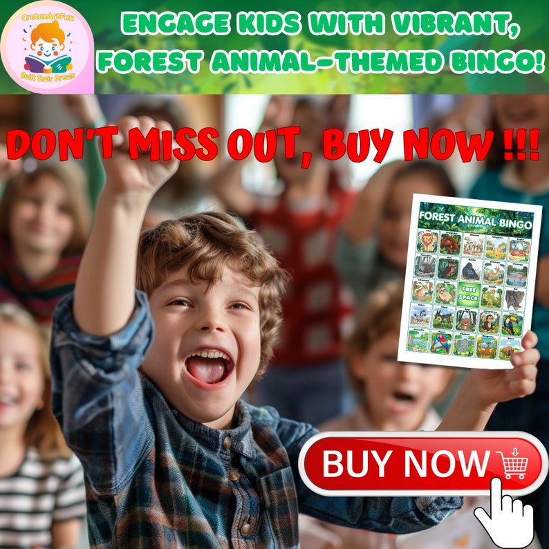 Printable Forest Animal Bingo Game, 35 Unique Bingo, Educational Game ...